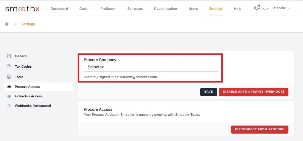 Connecting Procore to Extractus
